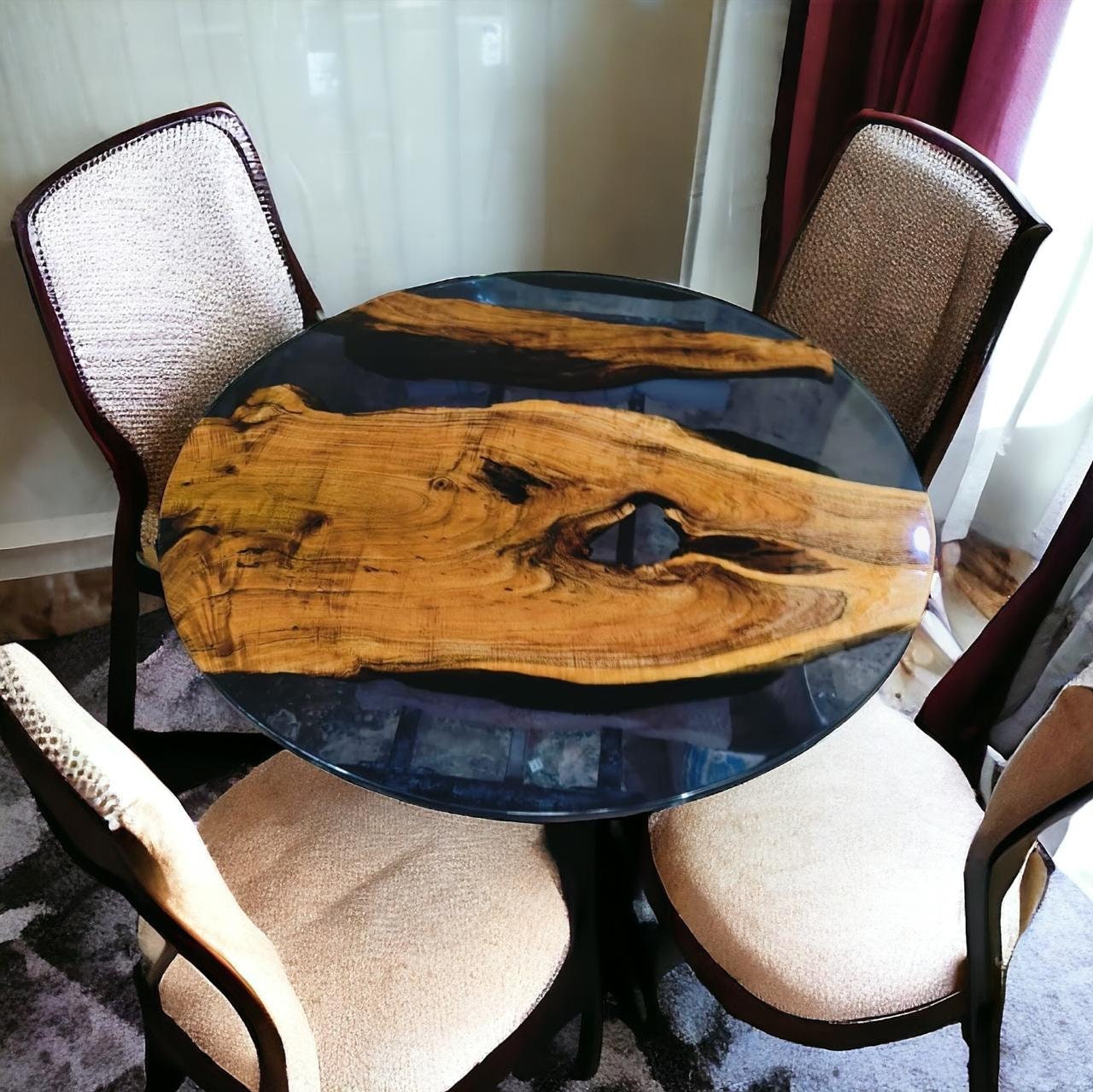 Round Epoxy Dining Table, Round Epoxy Table, Round Epoxy Coffee Table ...