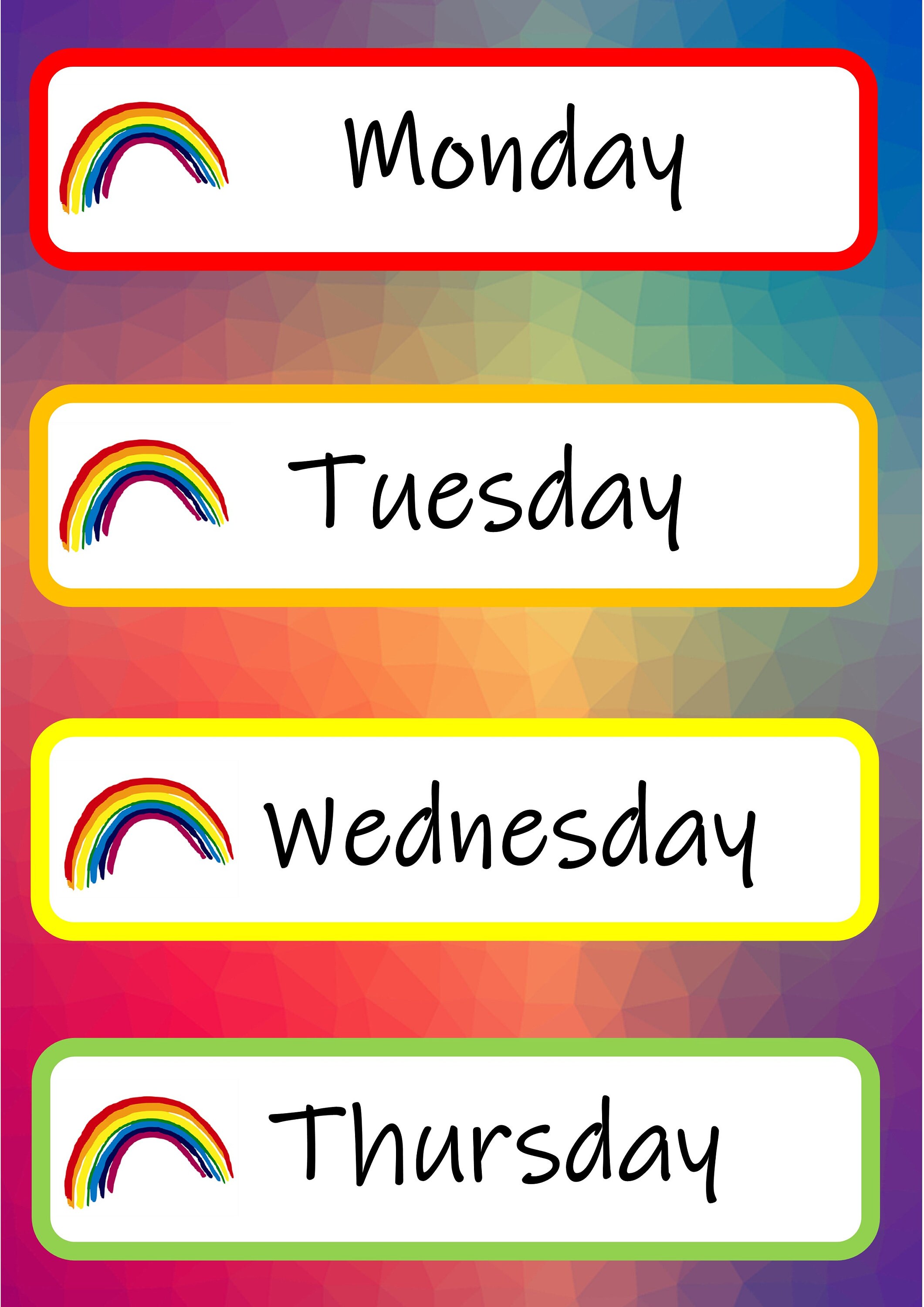 Rainbow Themed Classroom Calendar - Etsy