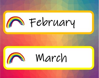 Rainbow Pop and Dots Calendar Squares That Fit Into Pocket Organizers ...