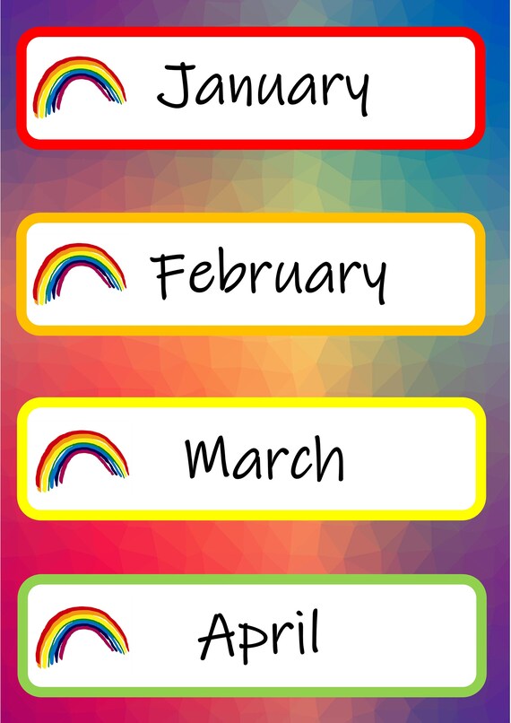Rainbow Themed Classroom Calendar | Etsy