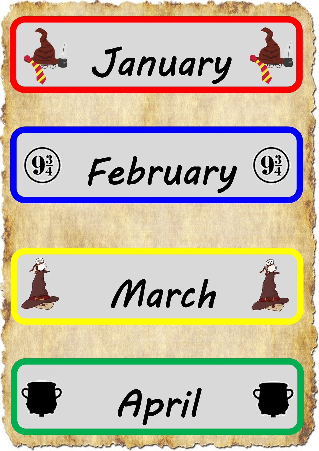 Wizard Themed Classroom Calendar - Etsy