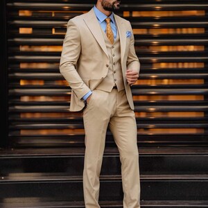MEN SUIT Ivory Men Suit Men 3 Piece Suit Elegant Men Suit Men Wedding ...