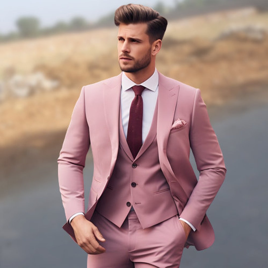 Men Suits Suits for Men Dusty Rose Men Suits 3 Piece Slim - Etsy
