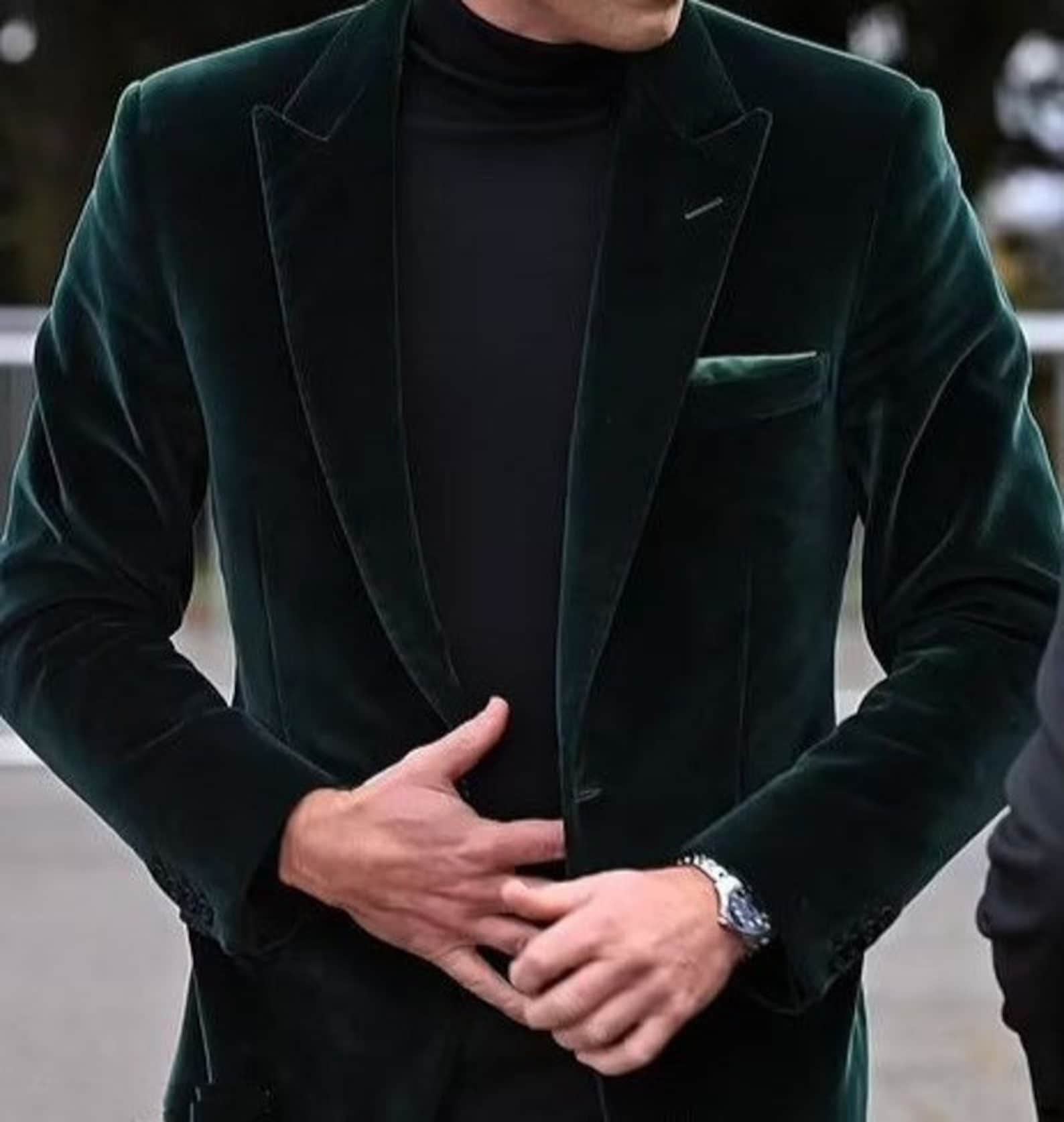 MEN'S BLAZER Velvet Blazer Green Blazer Velvet Green - Etsy