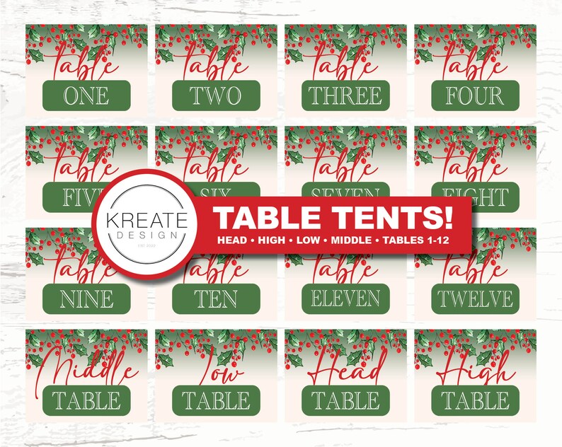 Christmas Holly Jolly Bunco Set, Bunco Score Cards, Tally Sheets, Table ...