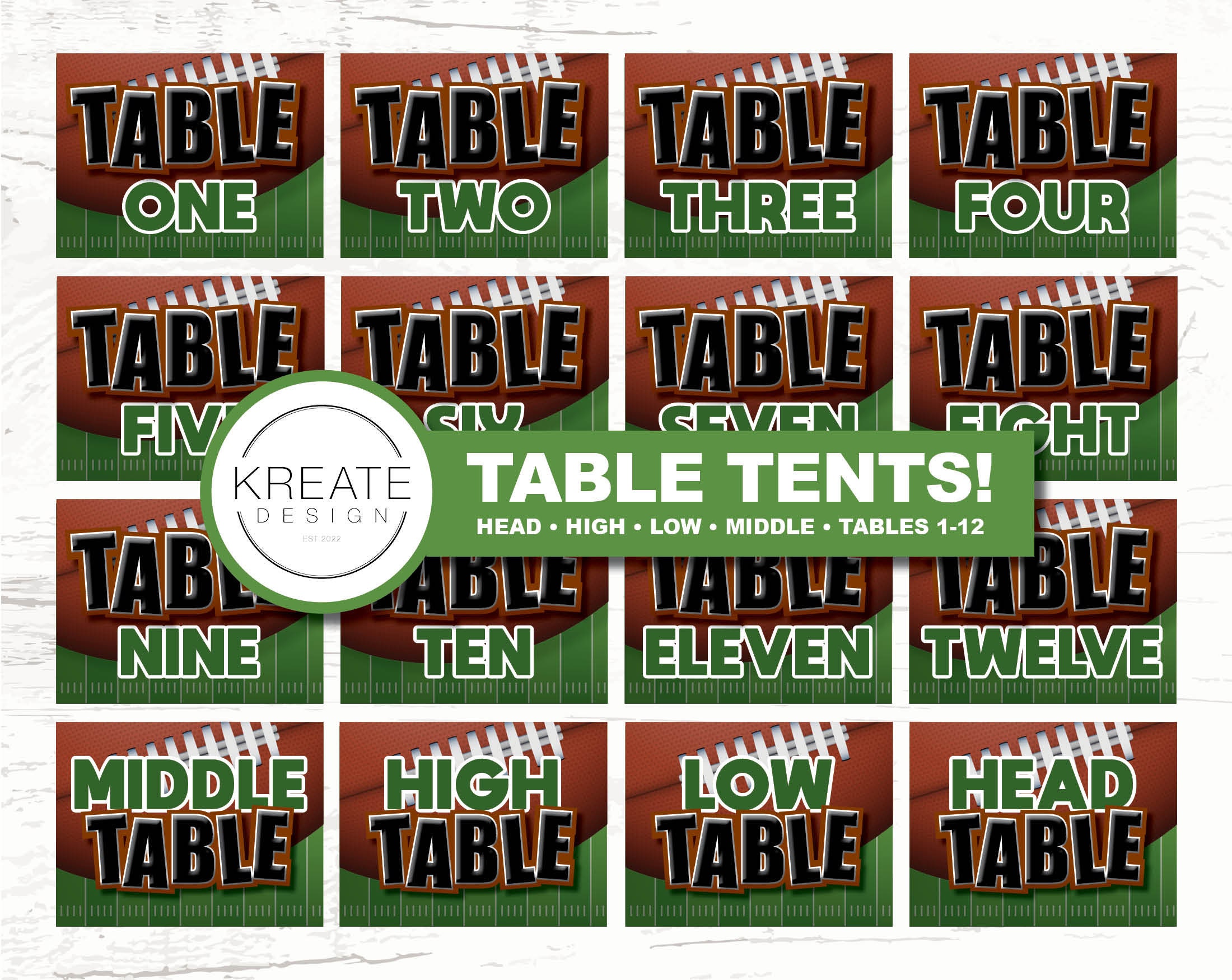 Touchdown Football Bunco Set, Bunco Score Cards, Tally Sheets, Table ...