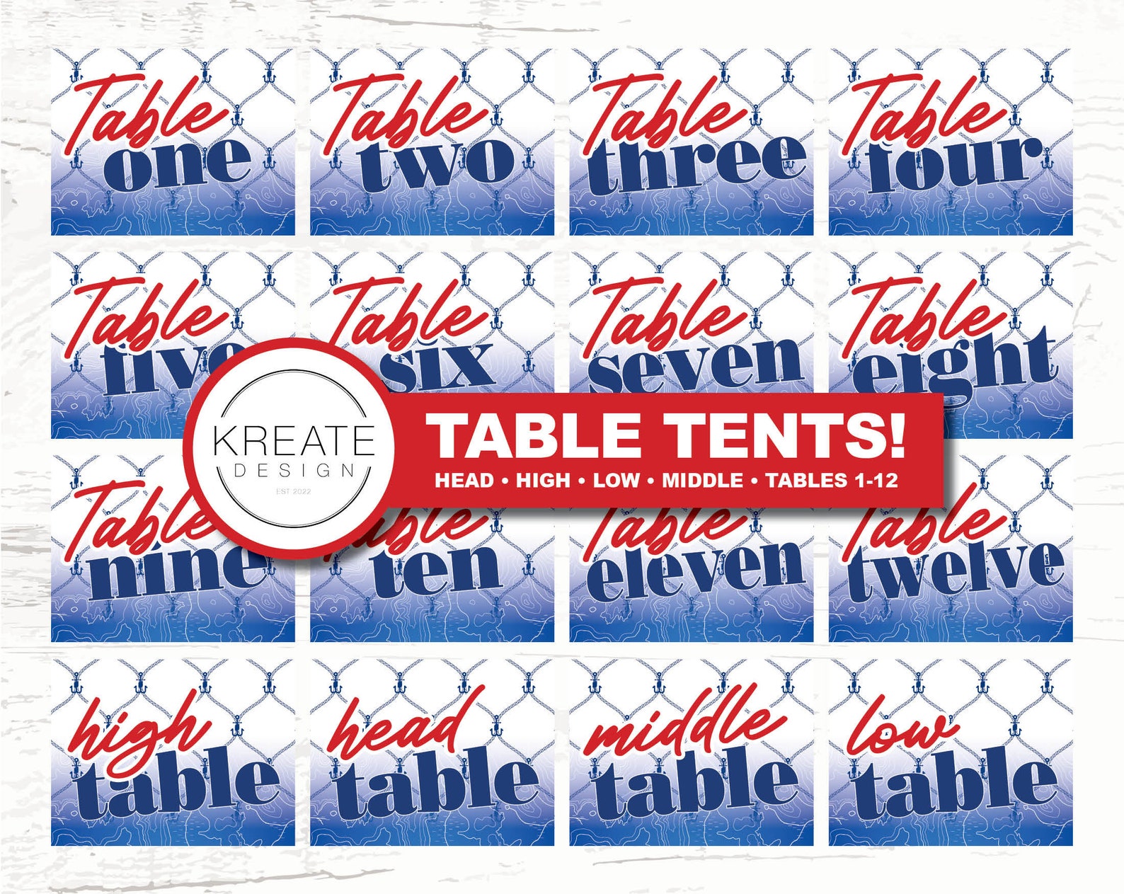 Nautical Bunco Set, Bunco Score Cards, Tally Sheets, Table Cards and ...