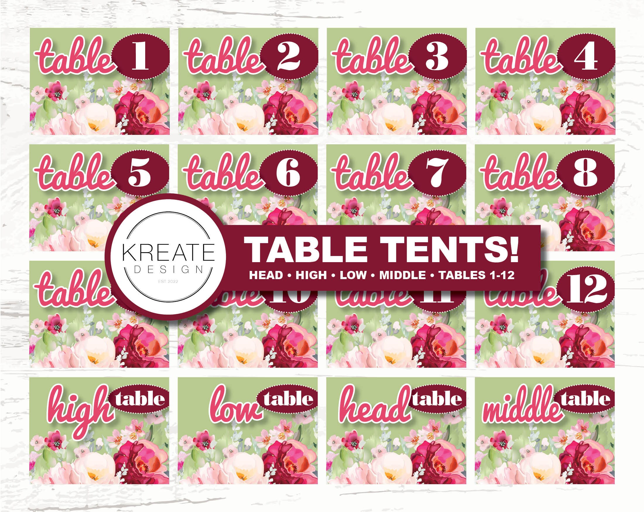Floral Flower Bunco Set, Bunco Score Cards, Tally Sheets, Table Cards ...