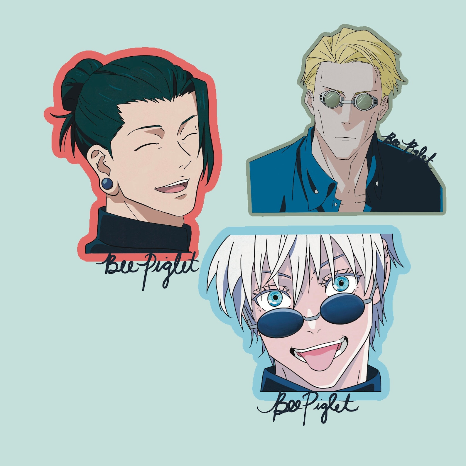 Jujutsu Trio Sticker Pack: Gojo, Nanami & Geto Edition - Etsy