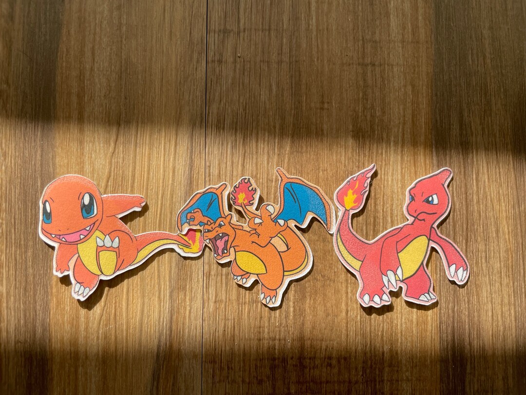 Charmander, Charmeleon, and Charizard Sticker Pack - Etsy