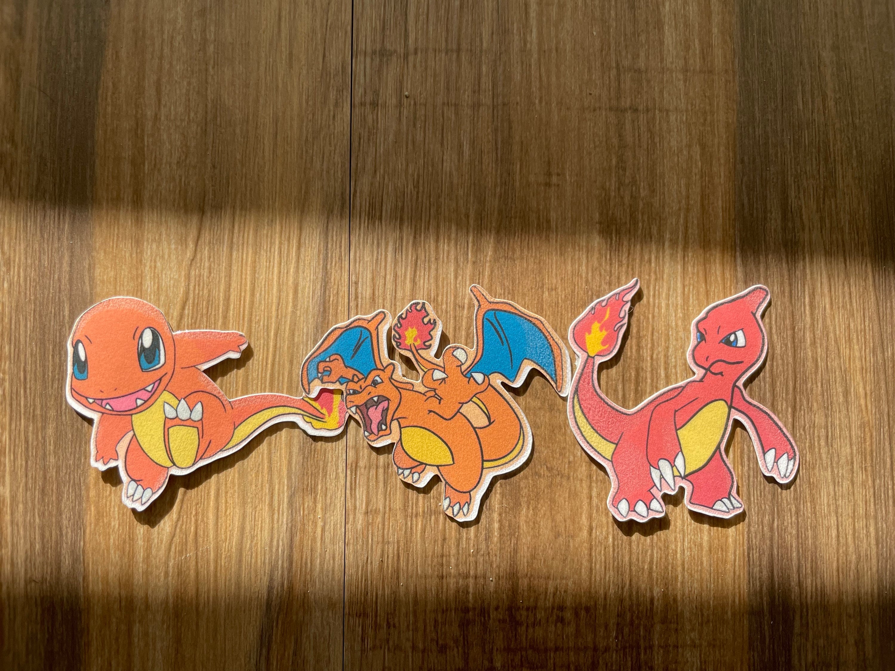 Charmander, Charmeleon, and Charizard Sticker Pack - Etsy