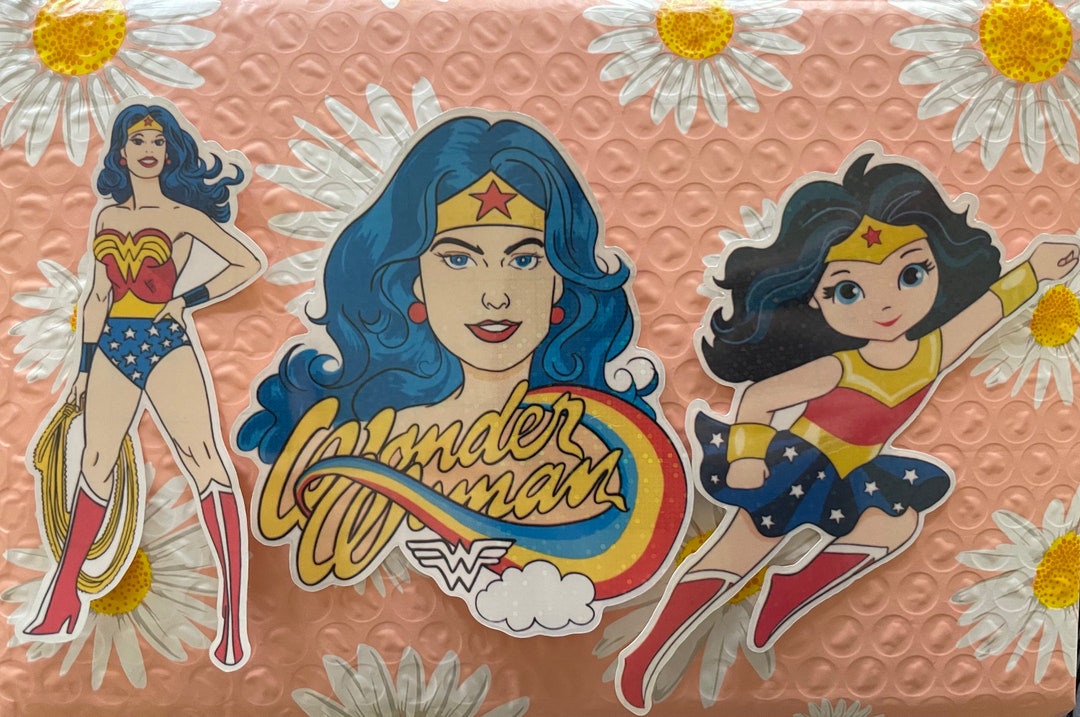 Retro Wonder Woman Laminated & Waterproof Stickers — Regular and ...