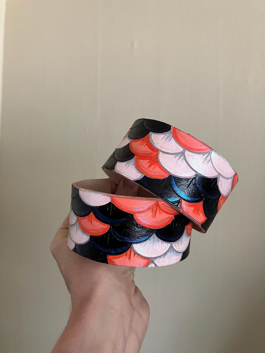 Koi Scales Mermaid Armband Set in Black, Orange and White. - Etsy