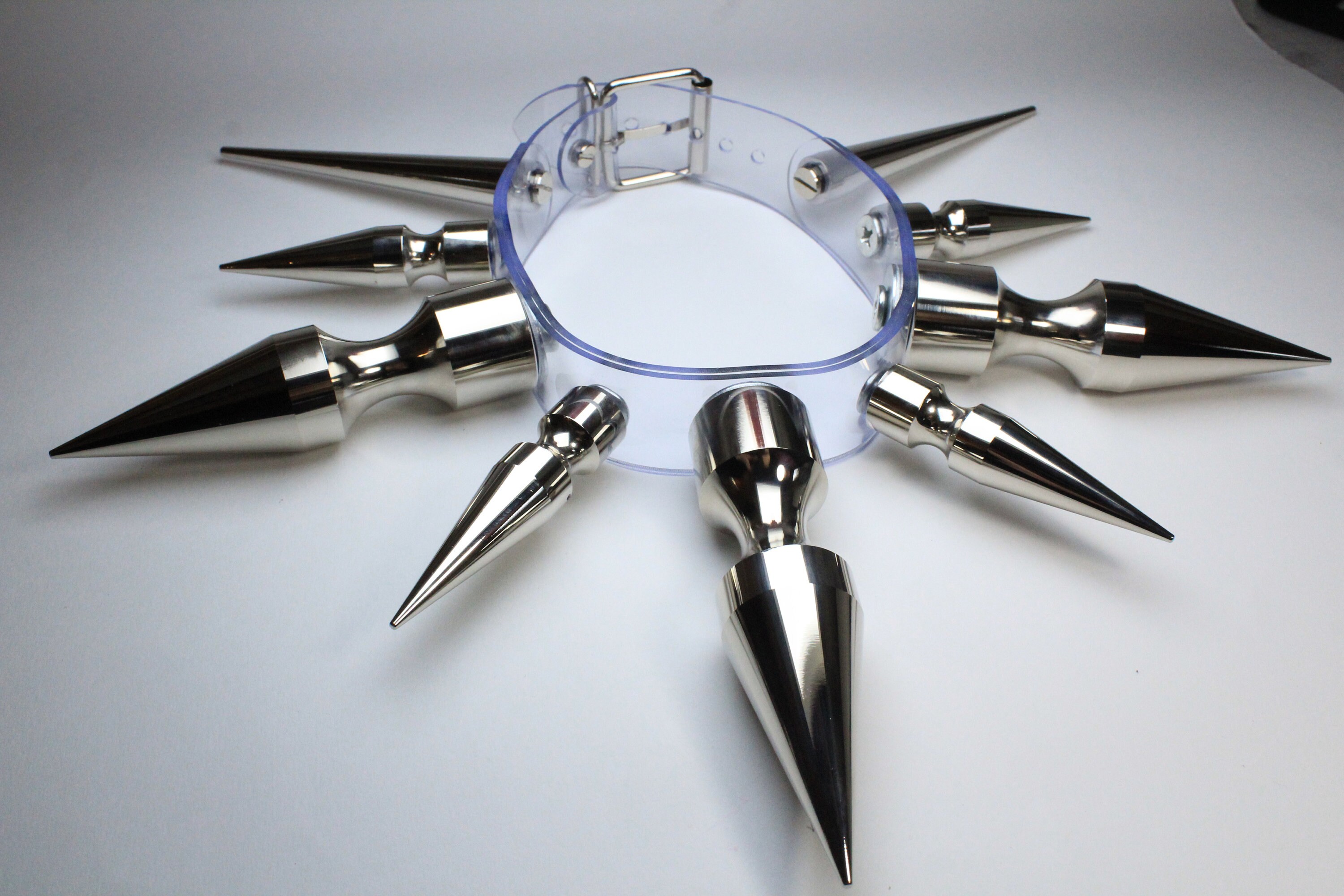 PROTOTYPE I Extreme Spiked Choker, Vegan Handmade Choker, Gothic/rave ...