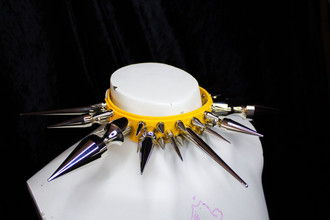 PROTOTYPE X Extreme Spiked Choker, Vegan Handmade Choker, Gothic/rave ...