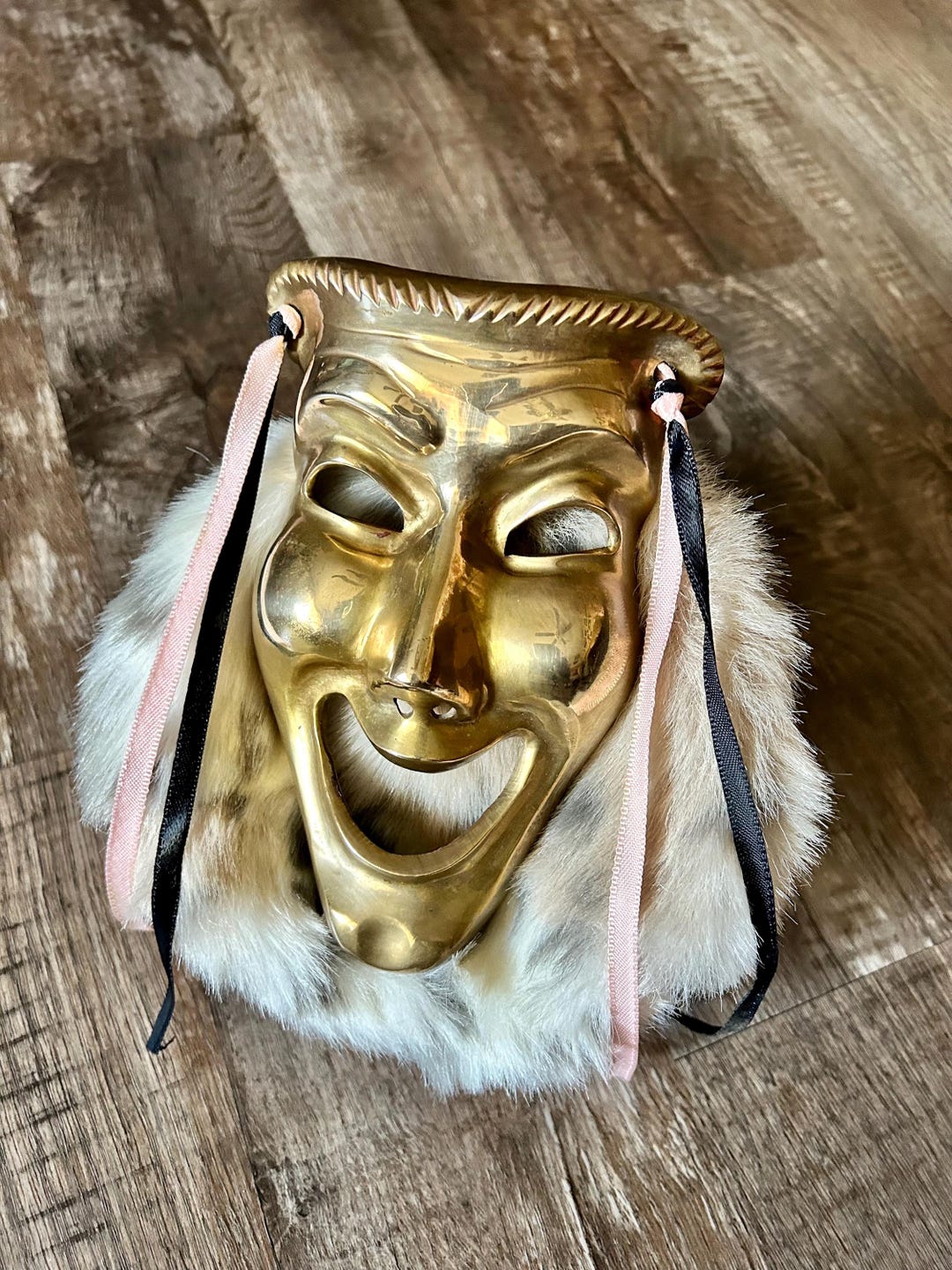 Vintage Solid Brass Happy Jester Masquerade 1970s Printed in the Back ...