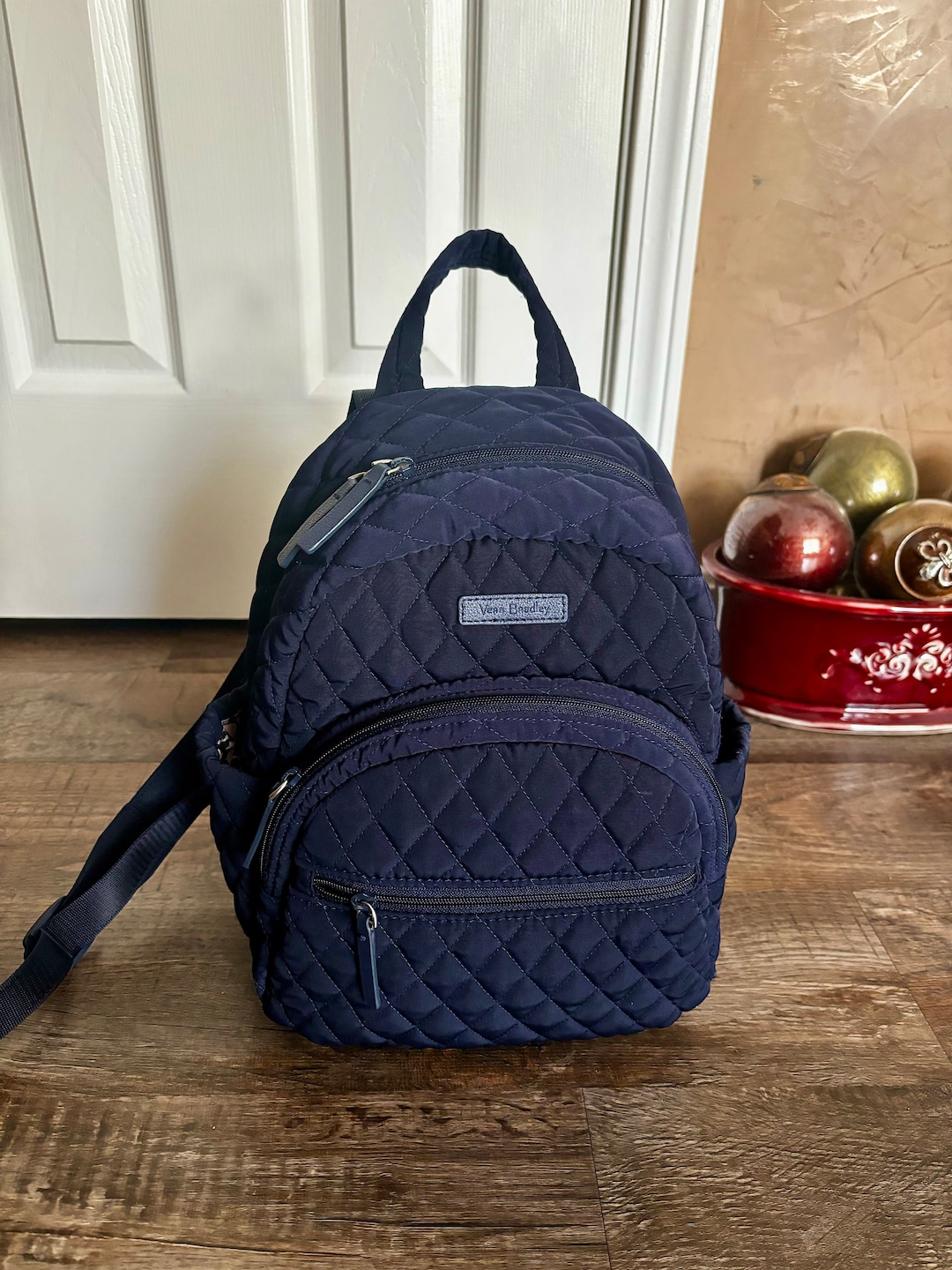 Vera Bradley Navy Blue Essential Compact Backpack Mini Purse. - Etsy