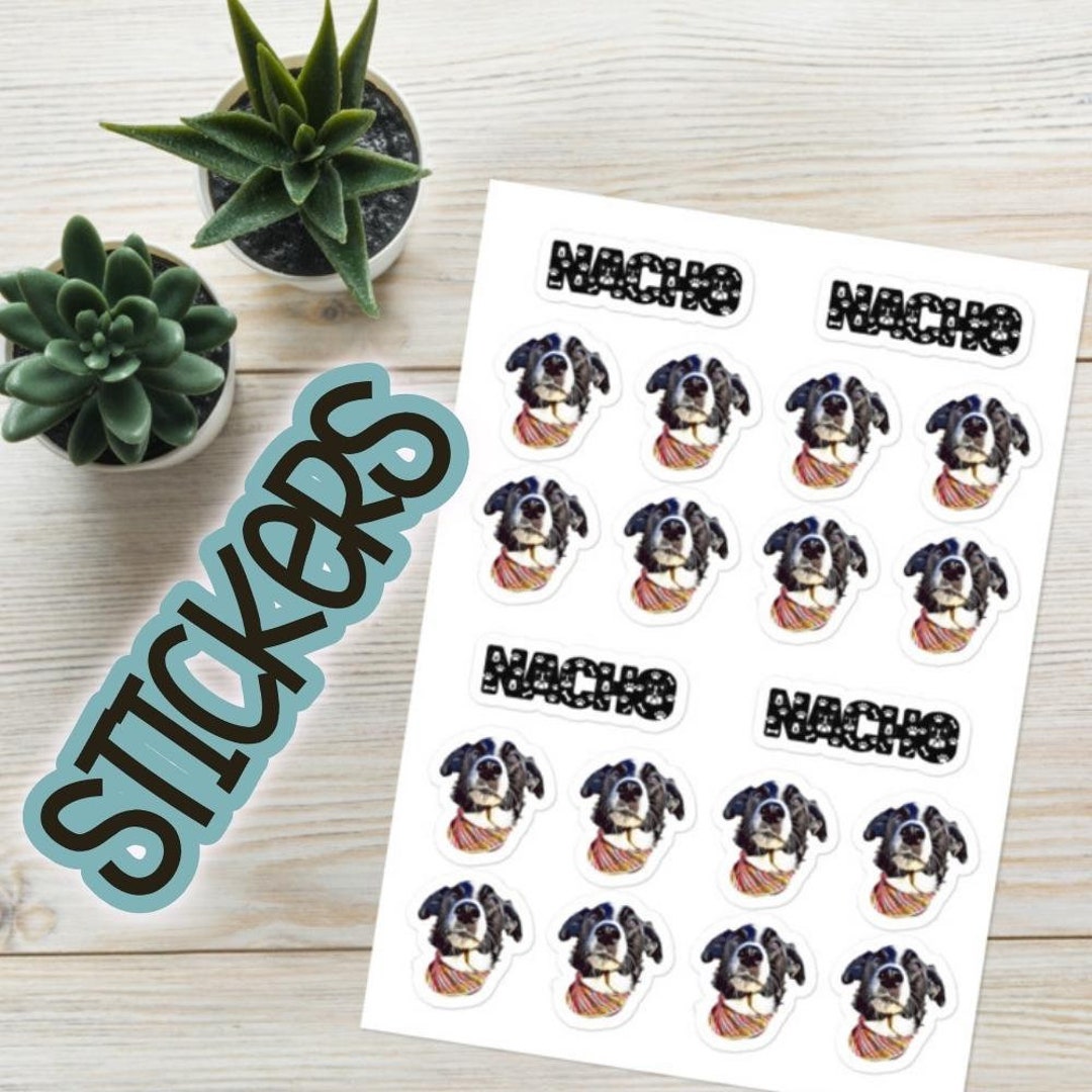 Personalized Pet Sticker Sheets Custom Pet Sticker Dog Face Sticker ...