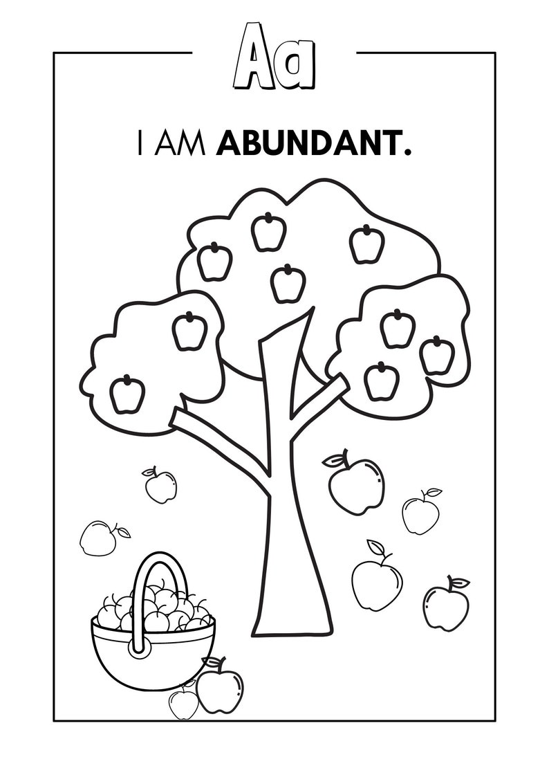 I AM: Alphabet Affirmations Coloring and Activity Book - Etsy