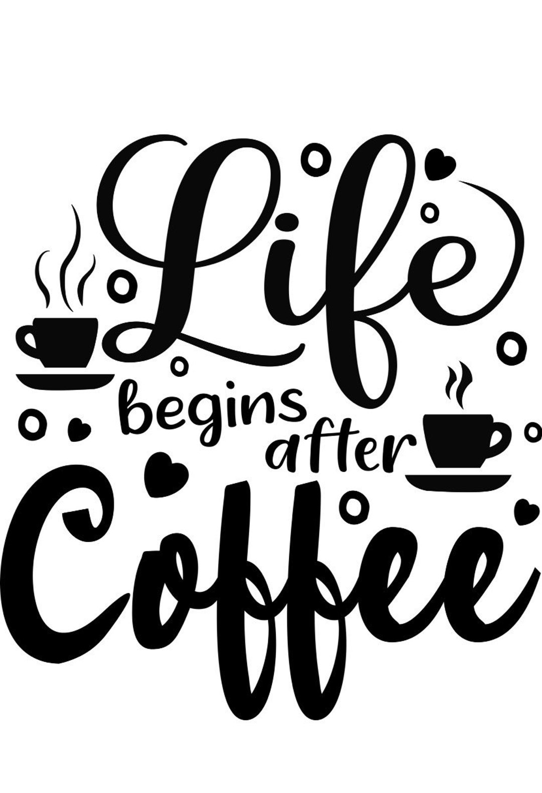 Life Begins After Coffee! Cricut - SVG - Etsy