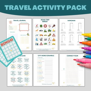 Travel Bundle for Kids, Travel Activity Pack, Travel Printables, Family ...