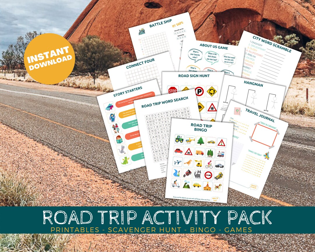 Kids Road Trip Games, Travel Activities, Road Trip Games Bundle, Kids ...