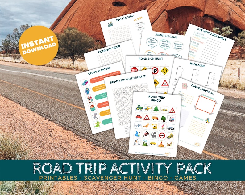 Kids Road Trip Games, Travel Activities, Road Trip Games Bundle, Kids ...