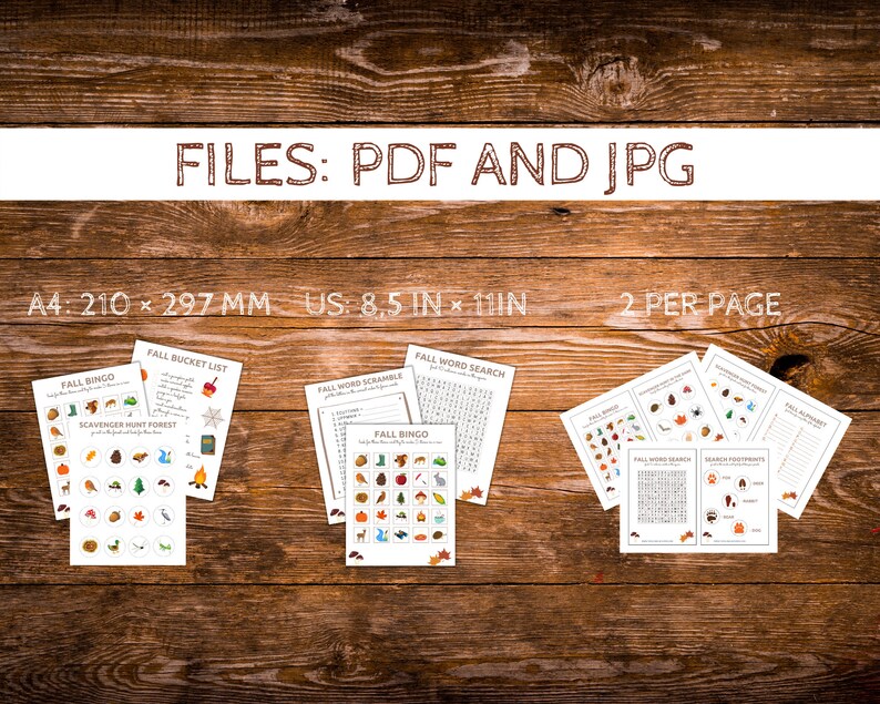 Fall Activities Pack for Kids - Printable Games - Kids Activities for ...