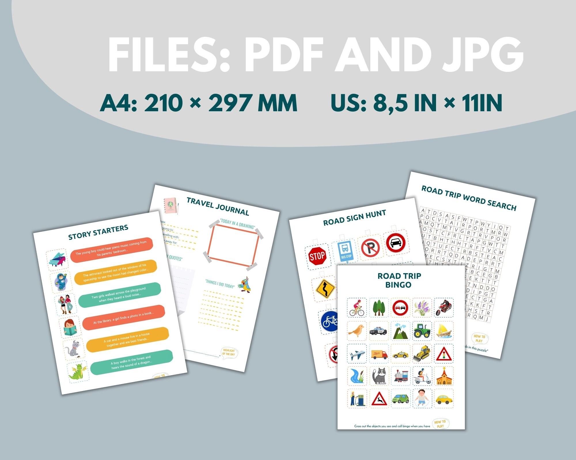 Travel Bundle for Kids, Travel Activity Pack, Travel Printables, Family ...