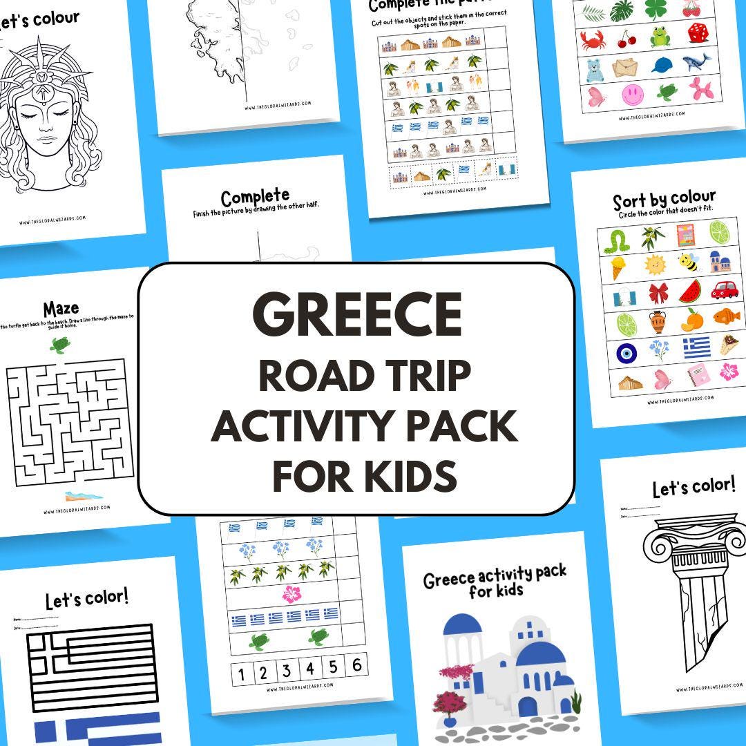 Explore Greece: Fun Printable Activity Pack for Kids (ages 3-6) | Preschool Travel & Cultural ...