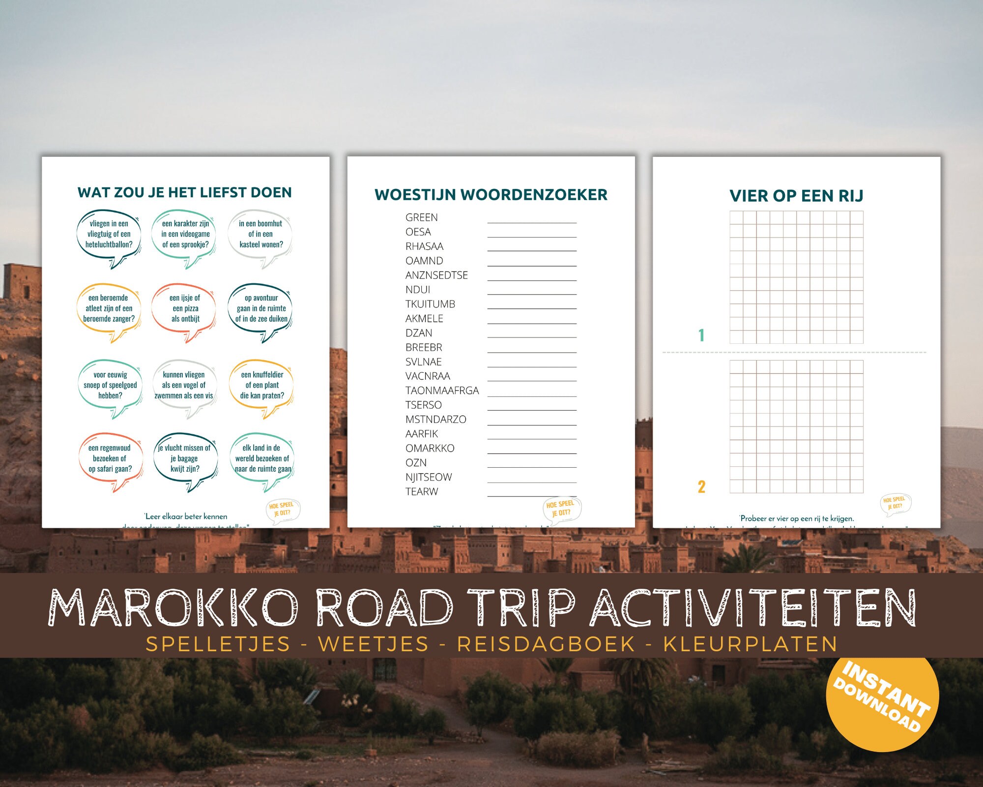 Printable Marokko Road Trip Activiteiten Voor Kinderen NL ...