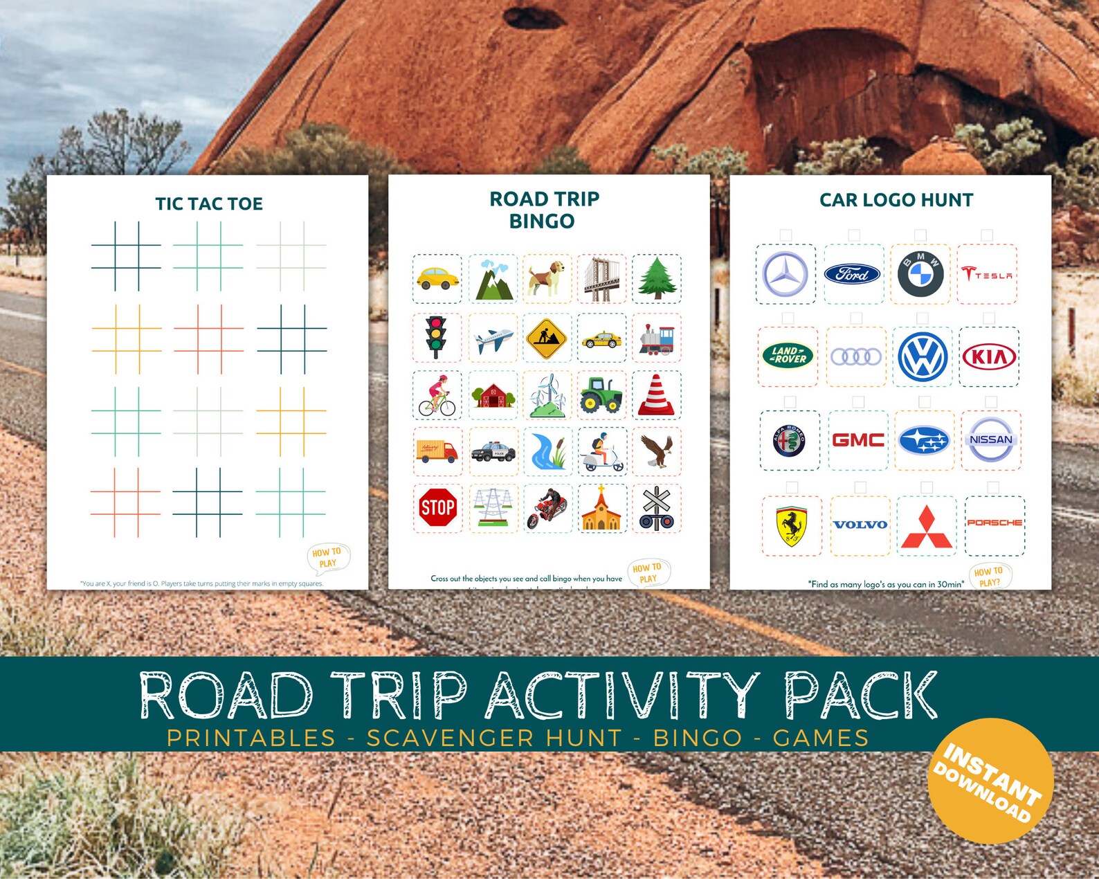 Kids Road Trip Games, Travel Activities, Road Trip Games Bundle, Kids ...