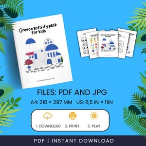 Explore Greece: Fun Printable Activity Pack for Kids (ages 3-6) | Preschool Travel & Cultural ...