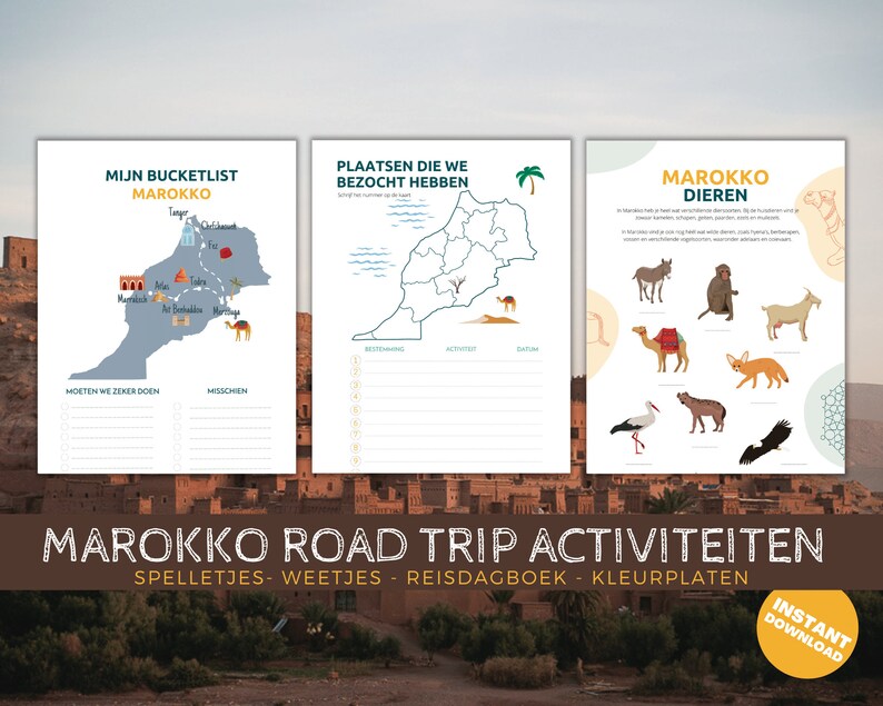 Printable Marokko Road Trip Activiteiten Voor Kinderen NL ...