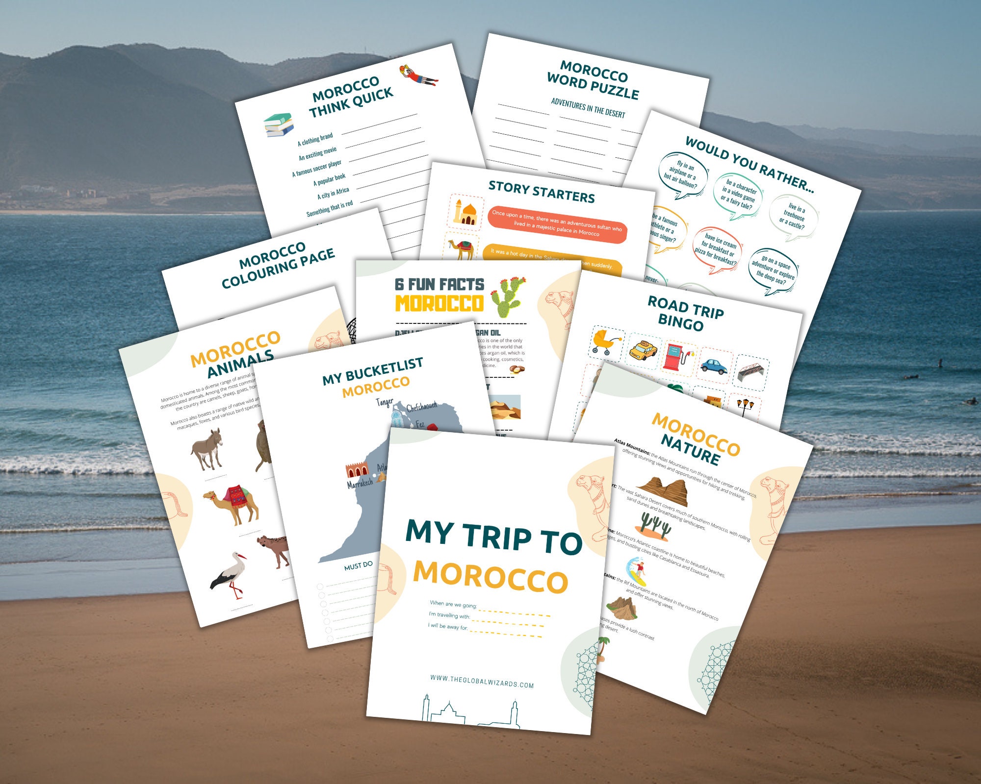 Printable Morocco Road Trip Activity Pack for Kids, Travel Activities ...