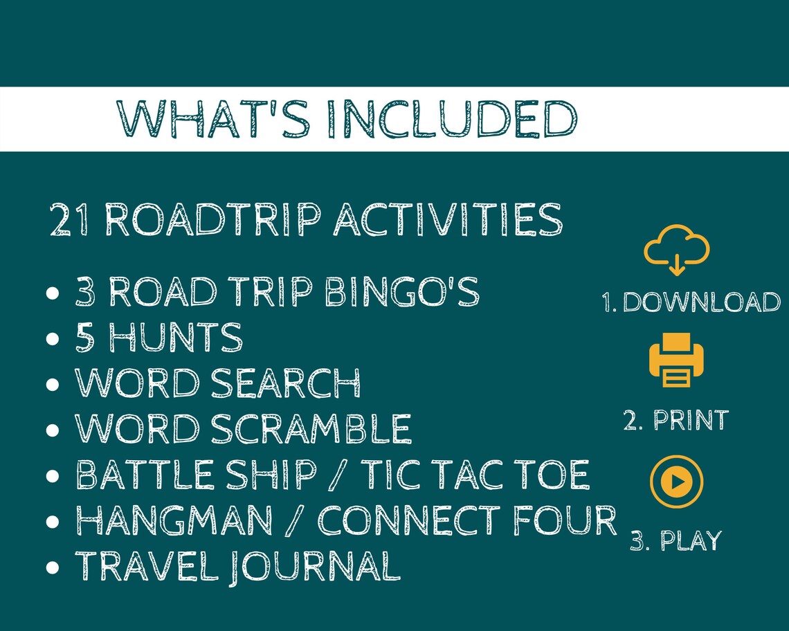 Kids Road Trip Games, Travel Activities, Road Trip Games Bundle, Kids ...