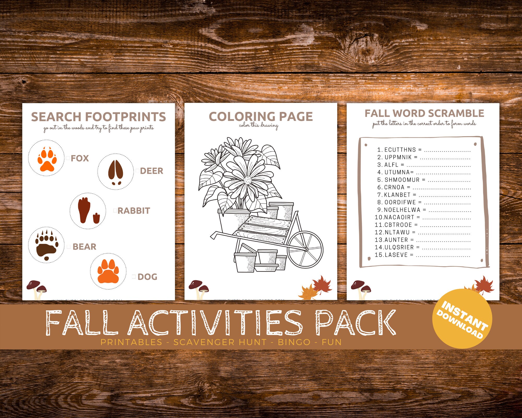 Fall Activities Pack for Kids - Printable Games - Kids Activities for ...