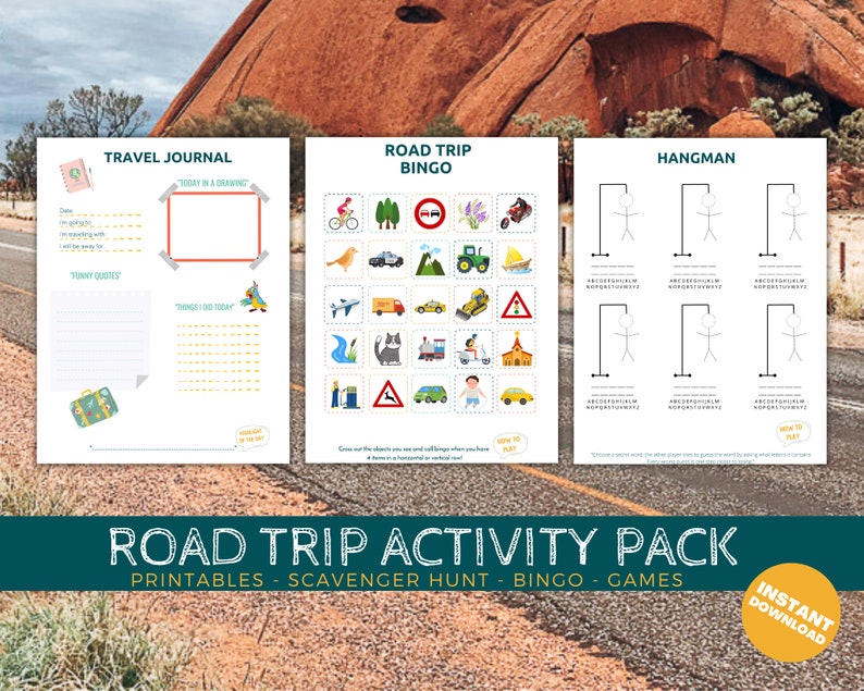 Kids Road Trip Games, Travel Activities, Road Trip Games Bundle, Kids ...