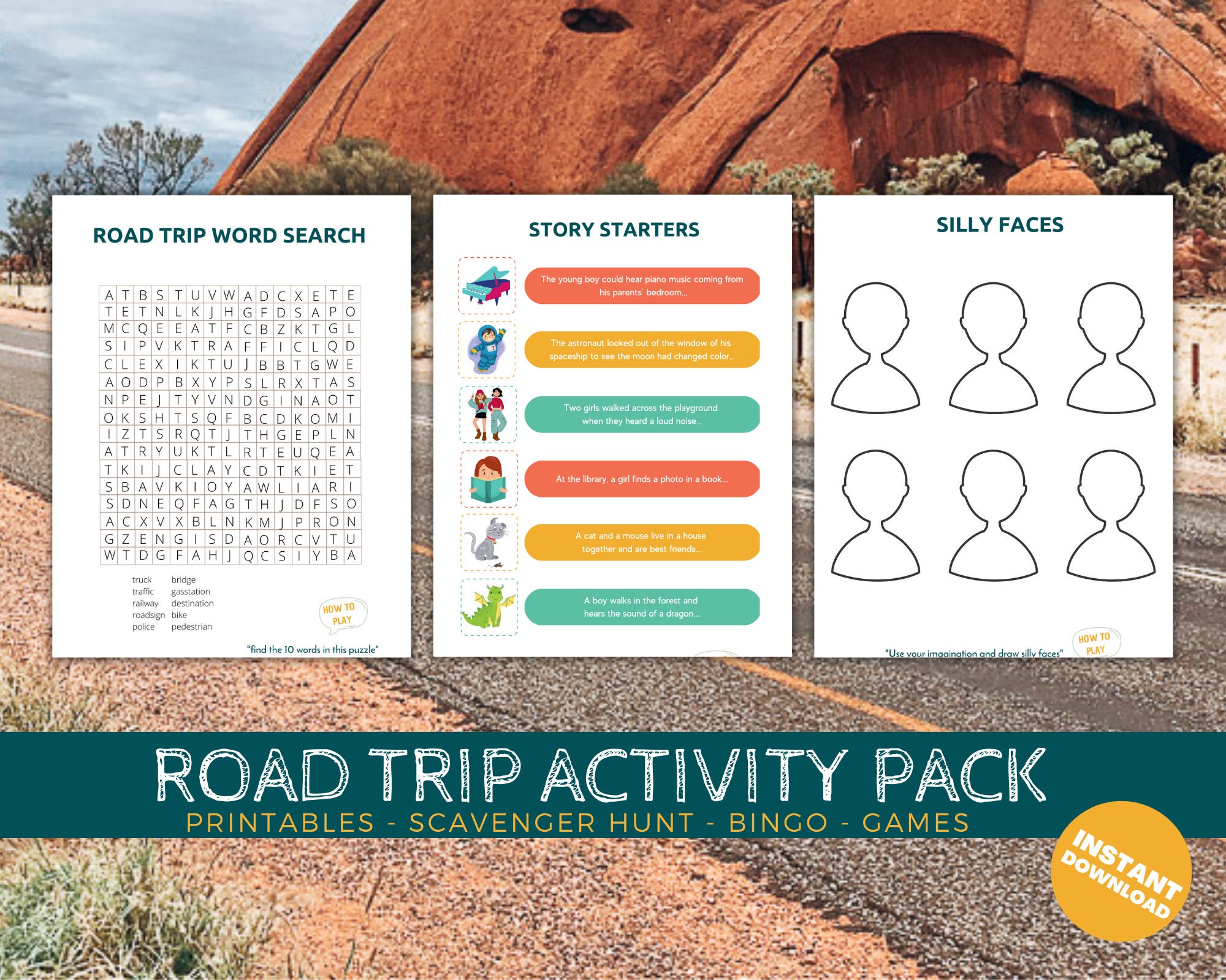 Kids Road Trip Games, Travel Activities, Road Trip Games Bundle, Kids ...