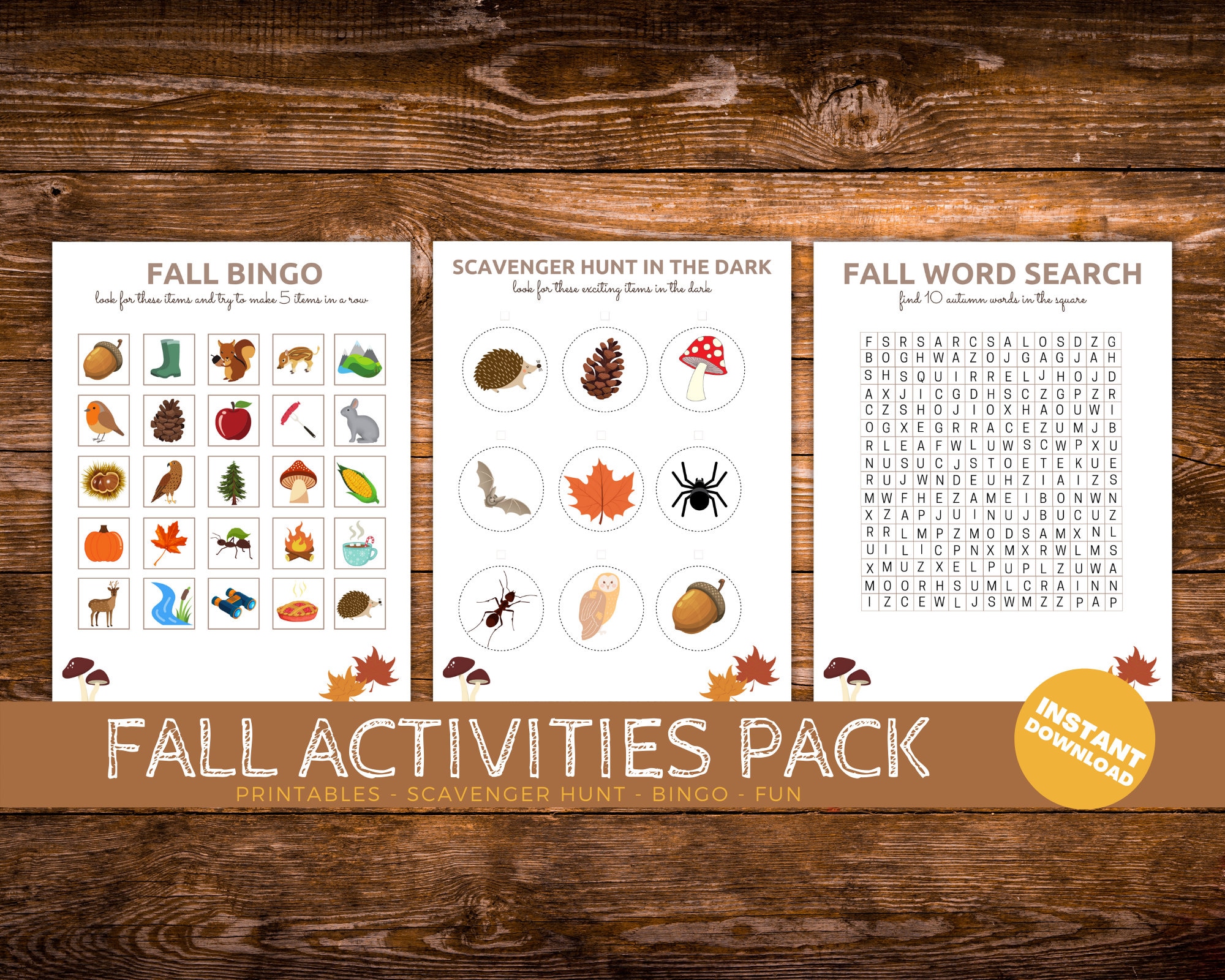 Fall Activities Pack for Kids - Printable Games - Kids Activities for ...