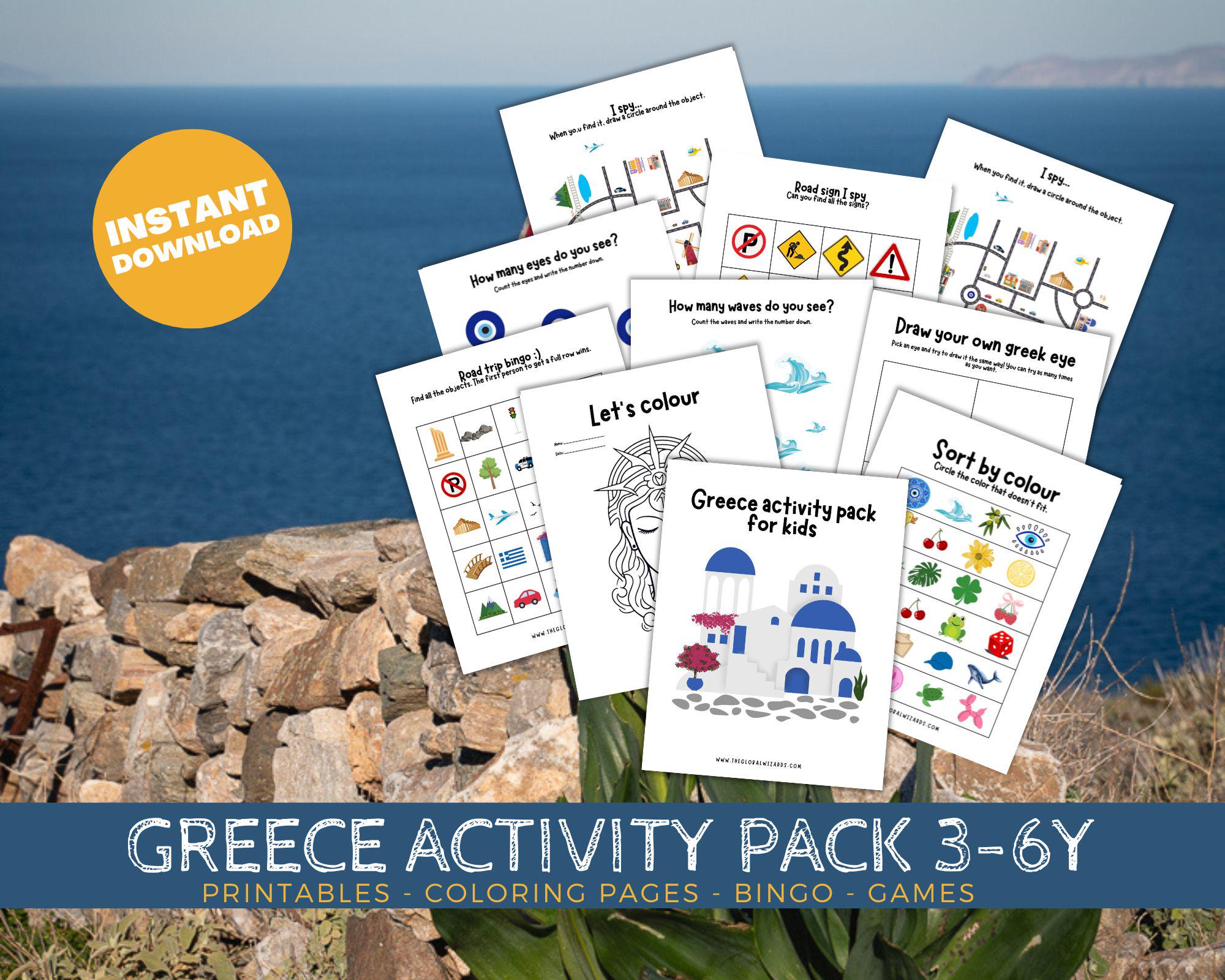 Printable Greece Activity Pack for Kids (ages 3-6) | Preschool ...