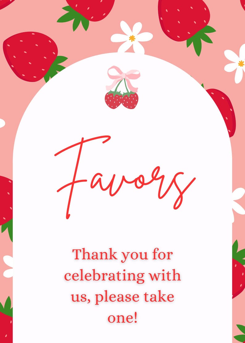 Strawberry Theme Table Signs - Etsy