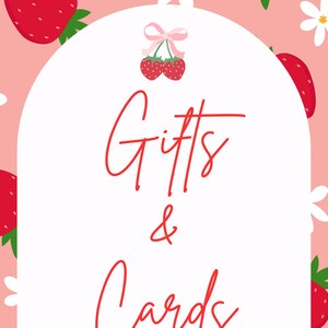 Strawberry Theme Table Signs - Etsy