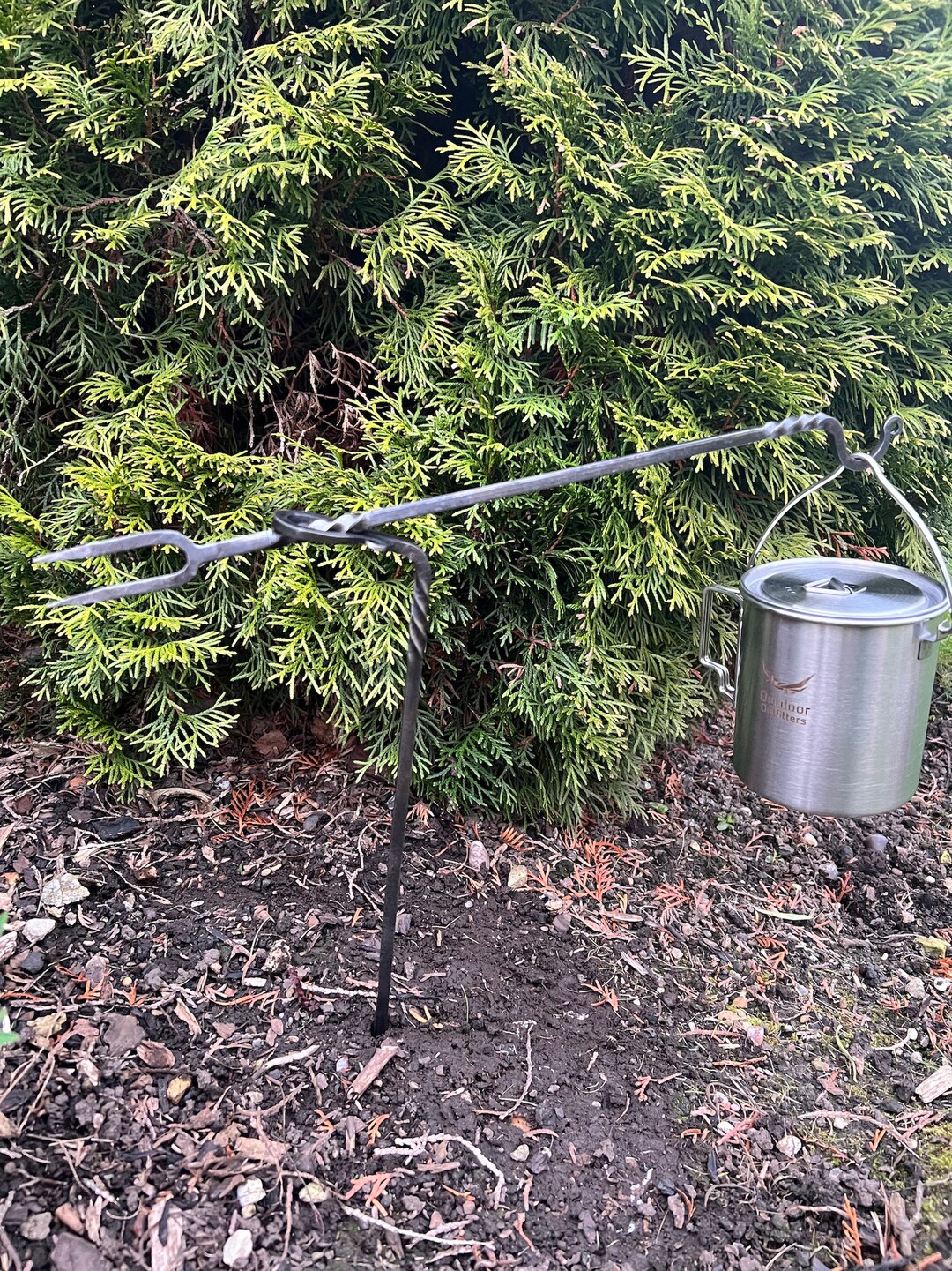 Hand Forged Squirrel Cooker , Pot Hanger, Bushcraft, Camping, Hiking ...