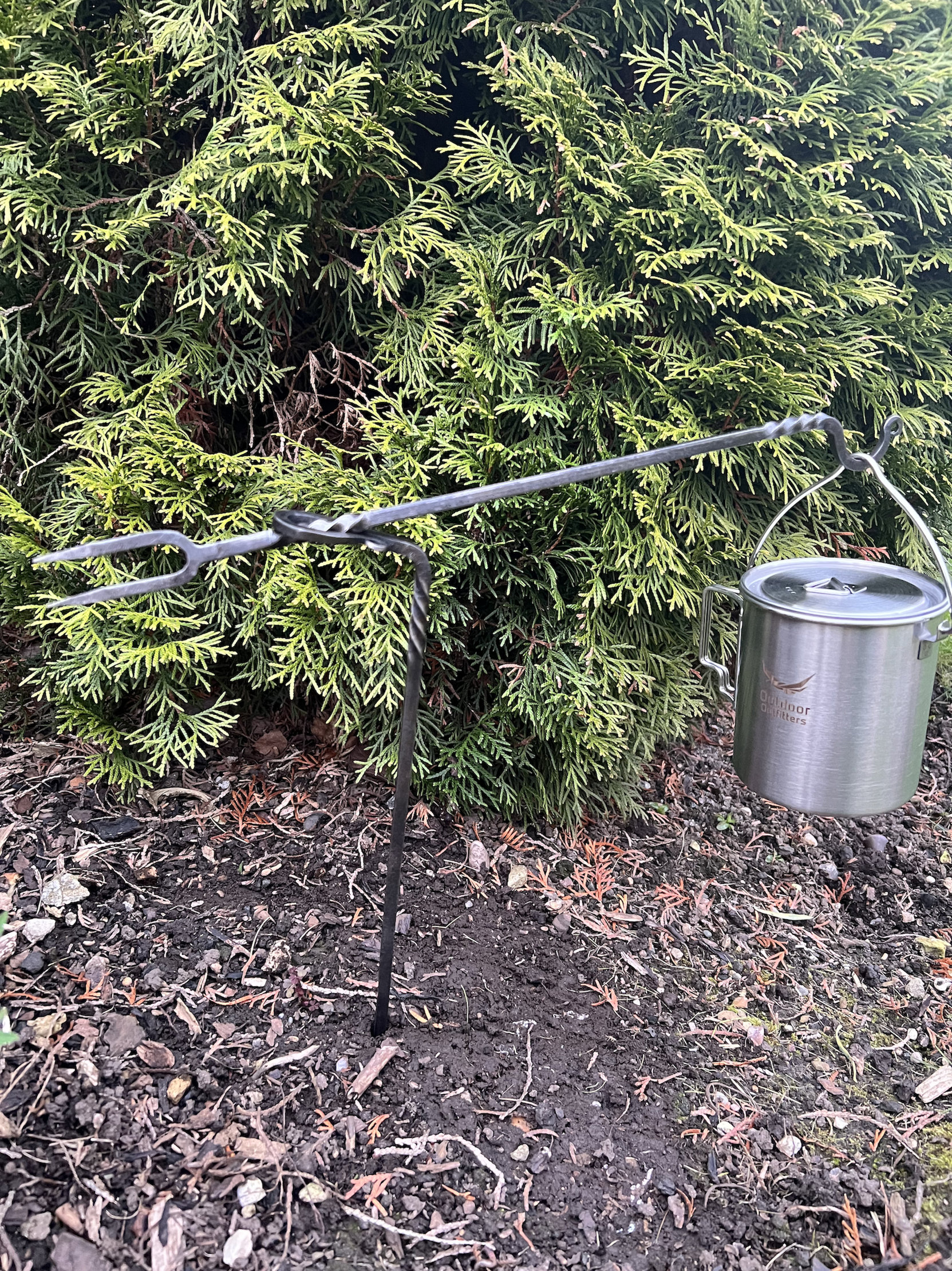 Hand Forged Squirrel Cooker , Pot Hanger, Bushcraft, Camping, Hiking ...