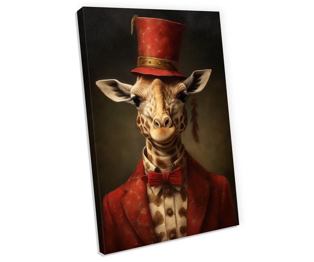 Giraffe Vintage Dark Renaissance Gothic CANVAS ART Picture - Etsy