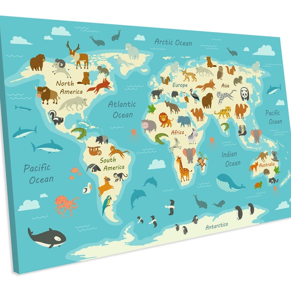 Kids World Map - Etsy UK