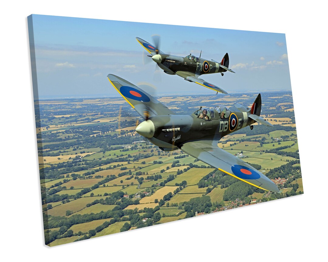 RAF WW2 Supermarine Spitfire Canvas Wall Art Picture Print - Etsy New ...