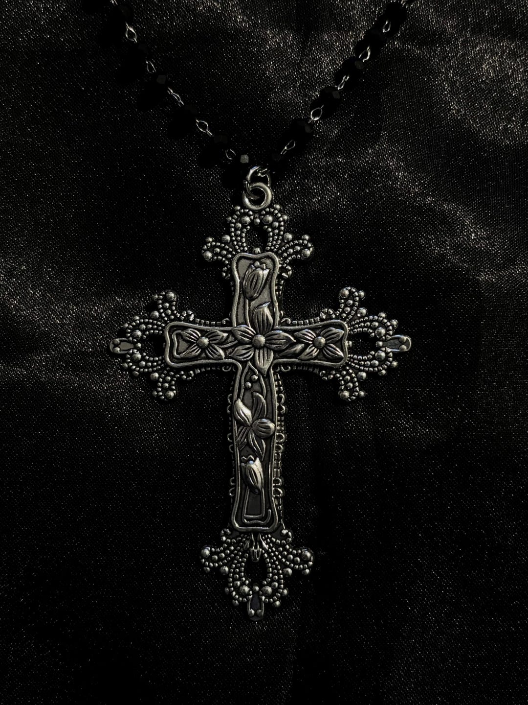 Cross Bead Necklace || Gothic Jewellery || Gothic || Alternative ...