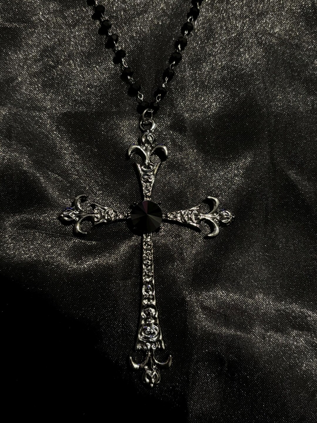 Gothic Gem Cross Necklace || Gothic Jewellery || Gothic || Alternative ...